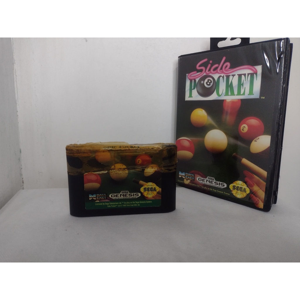 SIDE POCKET AMERICANA FITA ORIGINAL RARIDADE MEGA DRIVE/GENESIS C/CAIXA ...