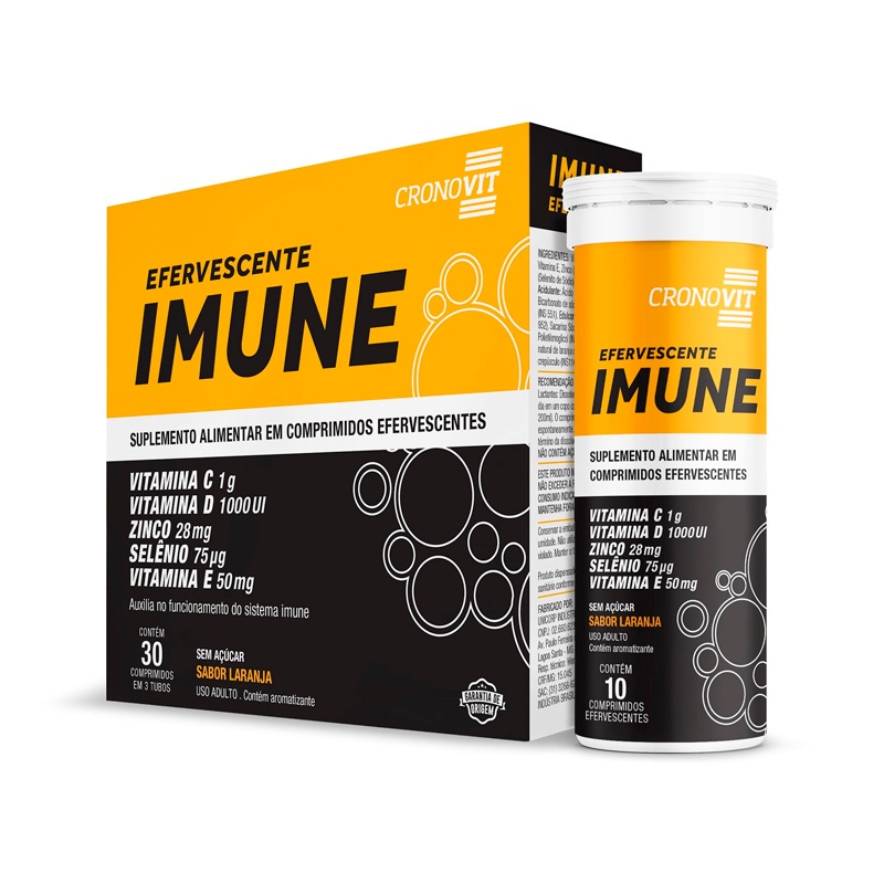 Cronovit Imune Sabor Laranja 30 Comprimidos Efervescentes | Shopee Brasil