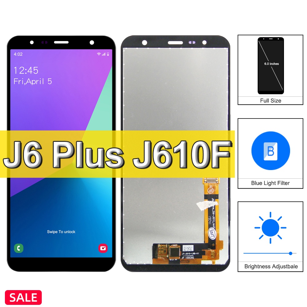Tela Touch Frontal Display Samsung J6+ J6 Plus J610 J610F J610G SM ...