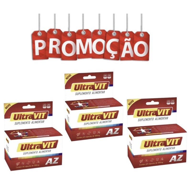 Kit C/3 Caixas De Vitamina Ultra Vit A-Z C/60 Cápsulas - Tomar Apenas 1 ...