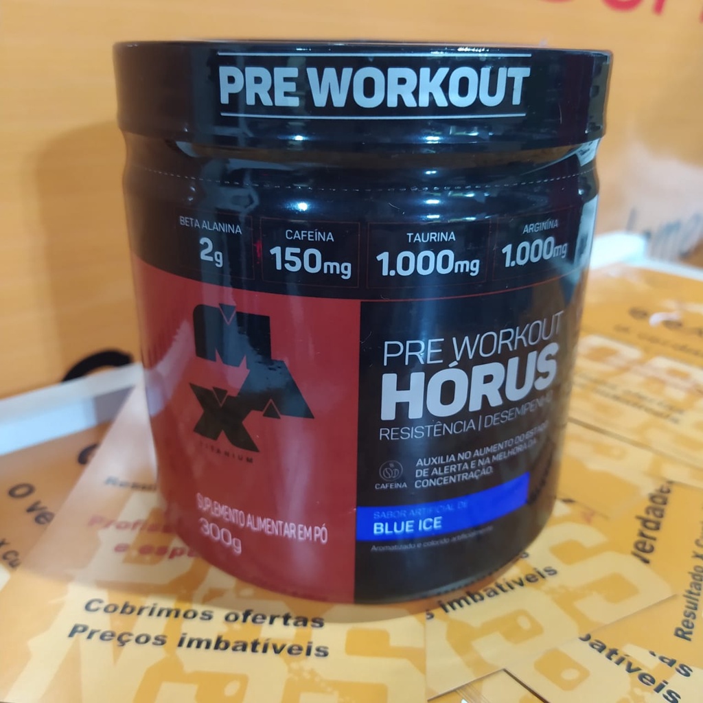 Hórus Pré Workout 300g max titanium pre treino - Escorrega o Preço