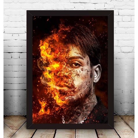 Quadro Poster Mc Kevin Funk Cantor Arte Moldura 33x43cm | Shopee Brasil