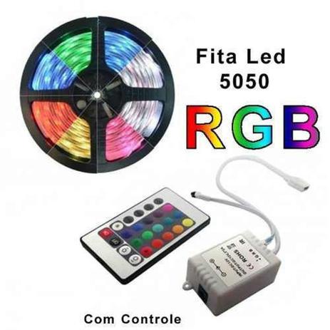 Fita Led Rgb 5050 Rolo 5m 300 Leds Ip65 + Controle | Shopee Brasil
