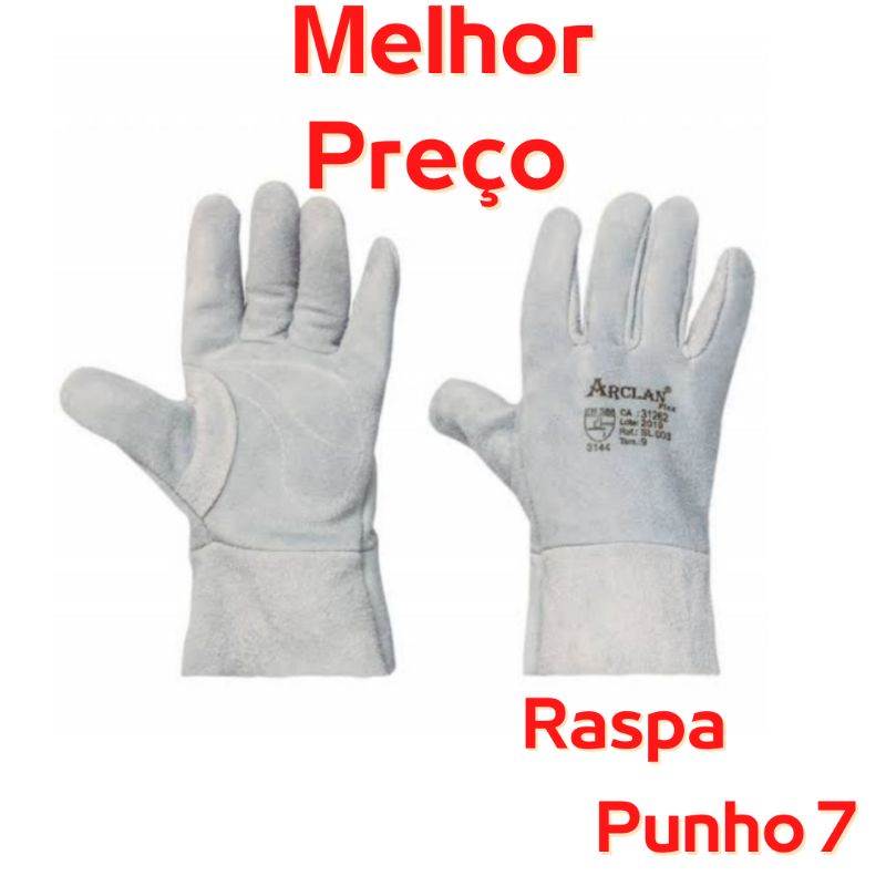 luva de raspa couro raspa forte punho 7 | Shopee Brasil