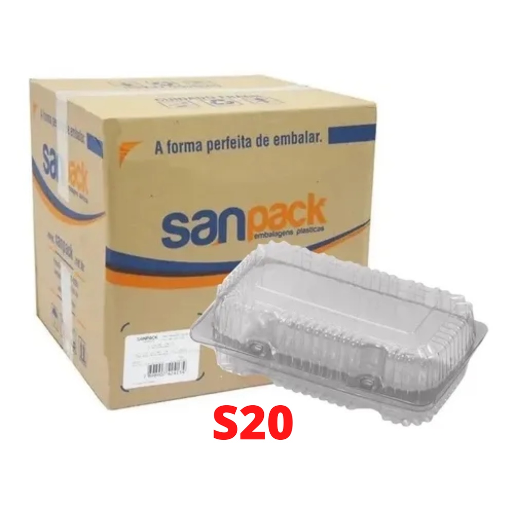 Embalagem retangular SANPACK S20 Caixa com 100 Para Rocambole Biscoitos ...