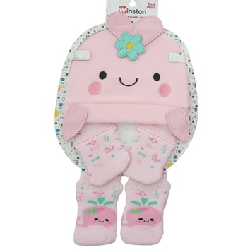 Kit Fem. touca, meia e luvas baleia rosa | Shopee Brasil