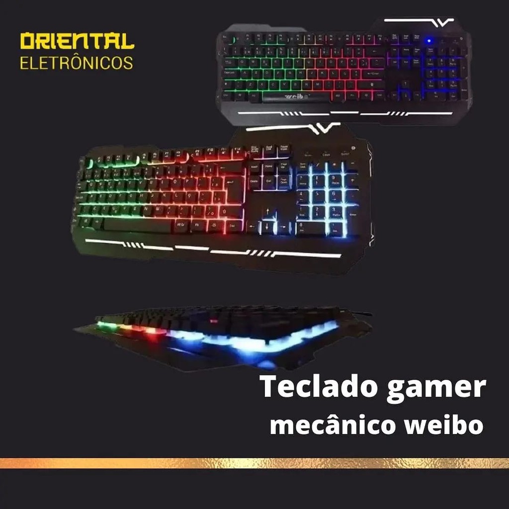 Teclado Gamer Rgb Semi-mecânico Weibo Usb | Shopee Brasil