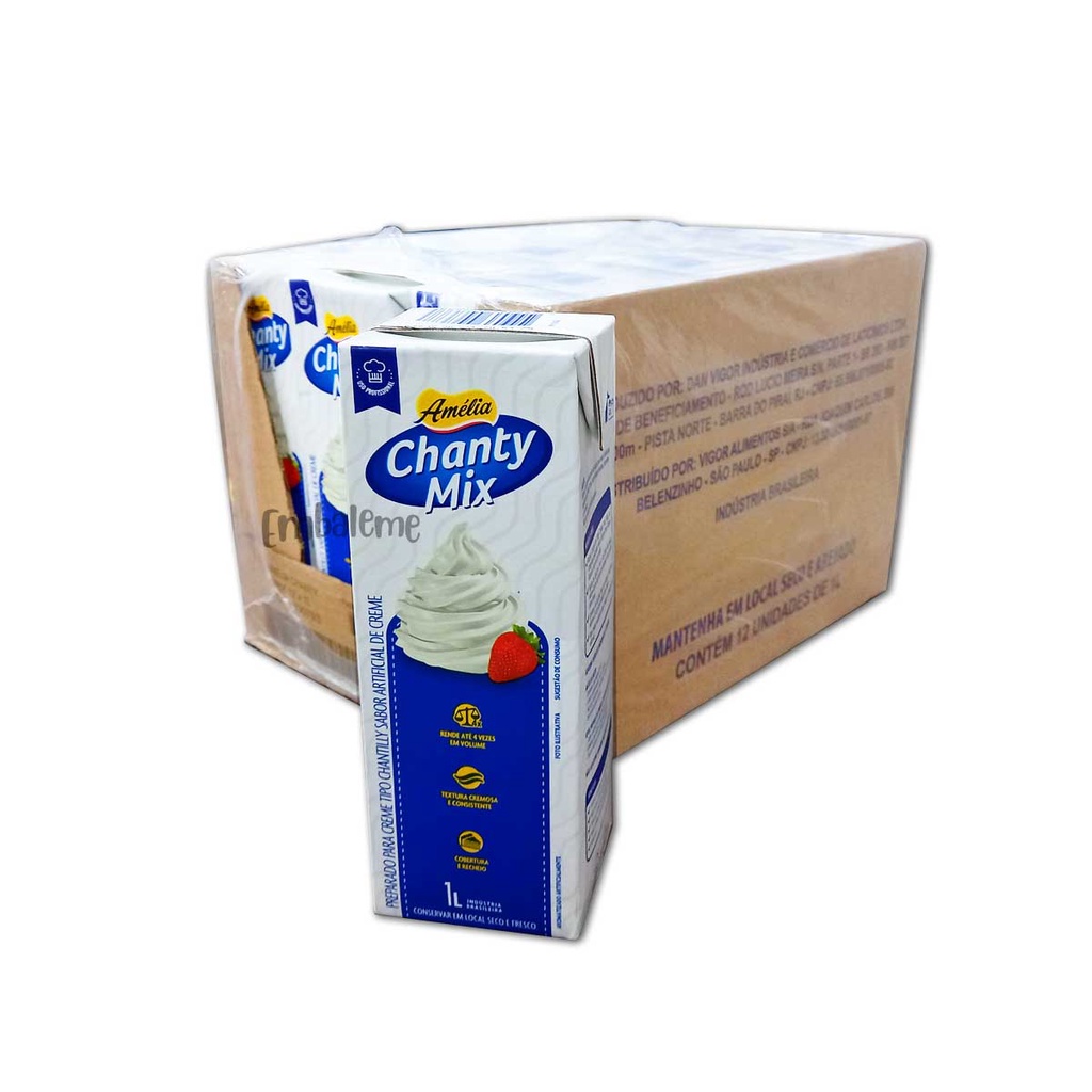 Chantilly Amélia Chanty Mix Tradicional 1L Caixa C/12 | Shopee Brasil