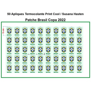 50 Apliques Patche Copa Tecido Termocolante Escudo CBF Brasil Copa Do ...