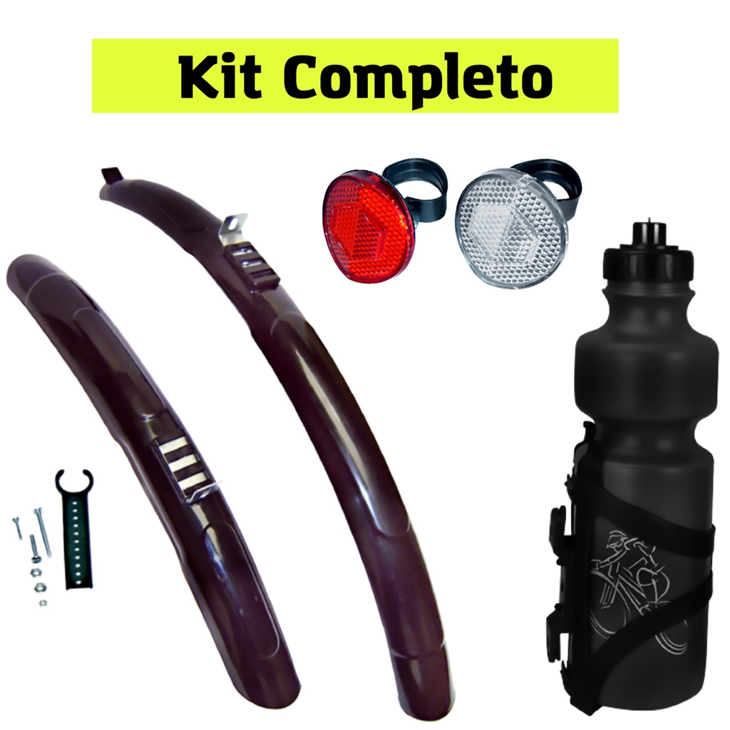 Paralamas Bicicleta Aro 26, 24 Nylon + Garrafa 750ml Bike + Kit de Refletores | Shopee Brasil