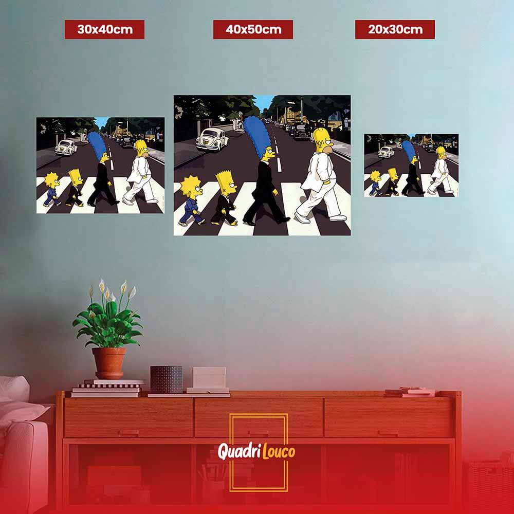 Quadro de Os Simpsons Atravessando A Rua (The Beatles) | Shopee Brasil