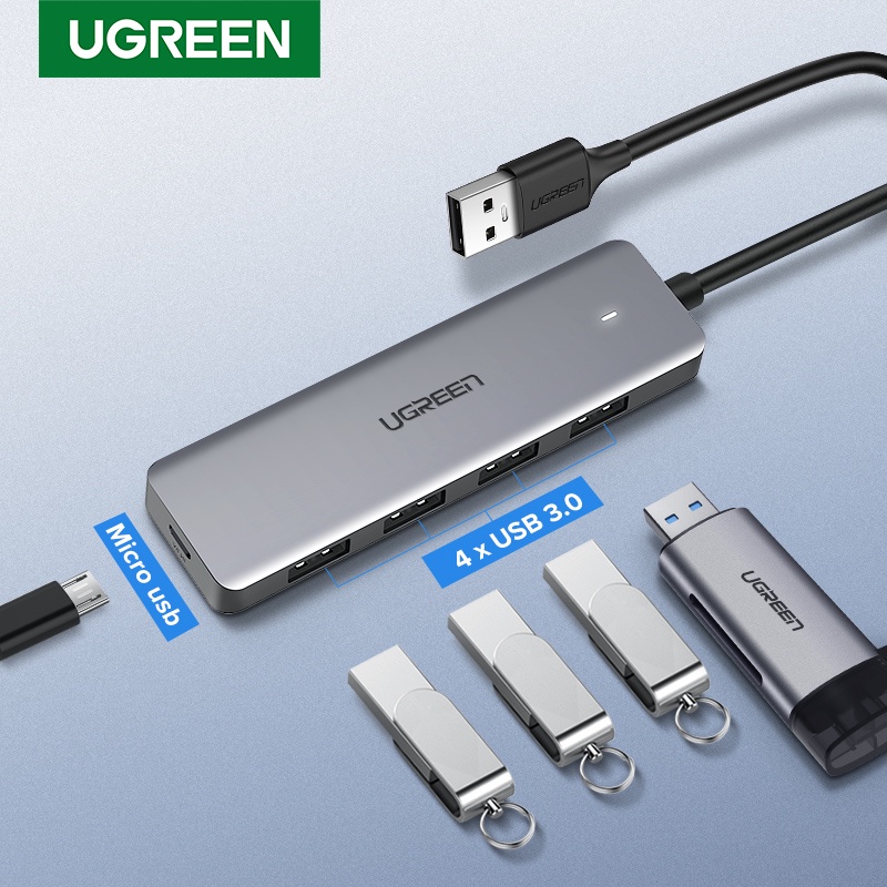 UGREEN HUB OTG 4 Portas USB Ultra Fino De Alta Velocidade Para PC/Laptop - Faz a Boa!