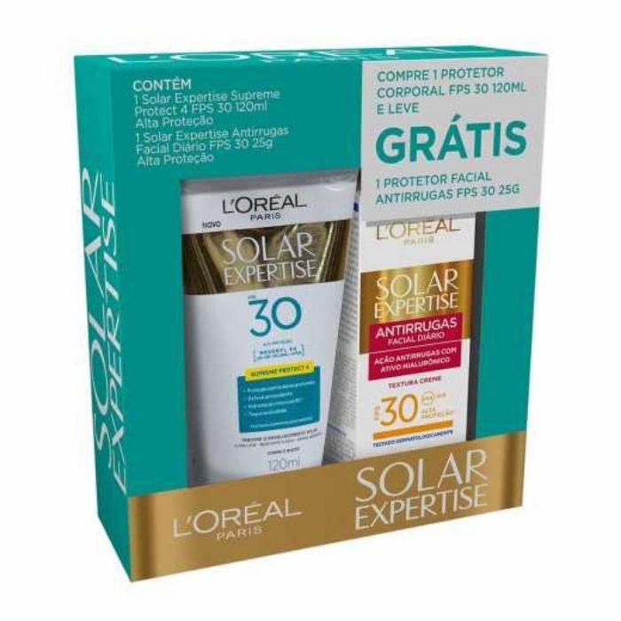 Kit Protetor Solar Fps 30 + Protetor Facial Antirrugas Fps 30 L'Oréal ...