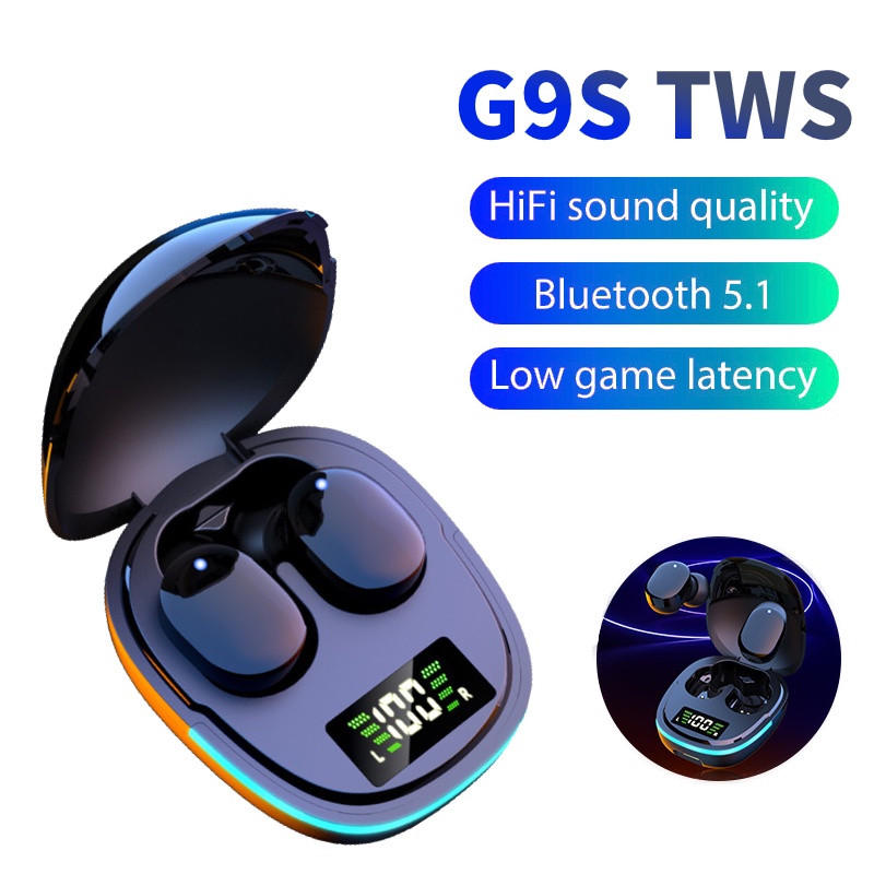 G9S TWS Fones De Ouvido Sem Fio Bluetooth 5.1 Para Jogos Cancelando O Ruído Adequado Smartphones ...