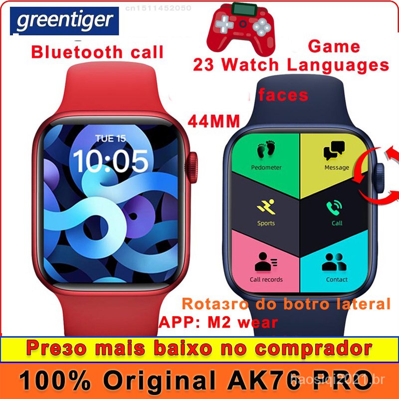 Original Iwo Ak76 Pro Smartwatch Masculino 44mm | Shopee Brasil