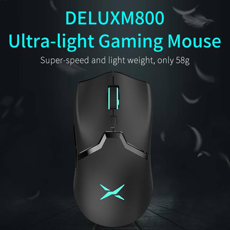 Delux M800pro M800 pro PAW3370 RGB Mouse Para Jogos Óptico Recarregável Programável Sem Fio Tipo ...