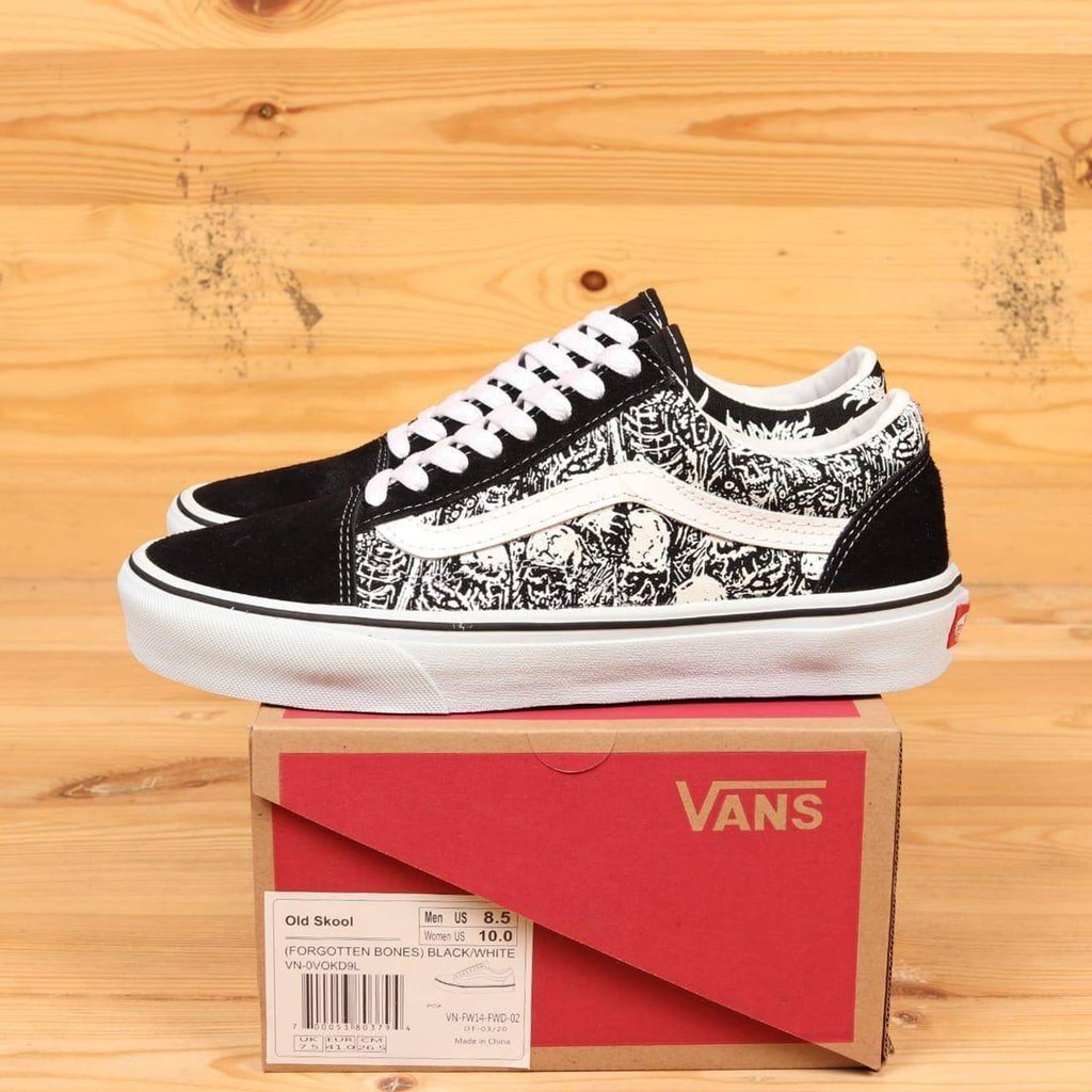 Cardio X VANS OLD SKOOL FORGOTTEN BONES BLACK WHITE | Shopee Brasil