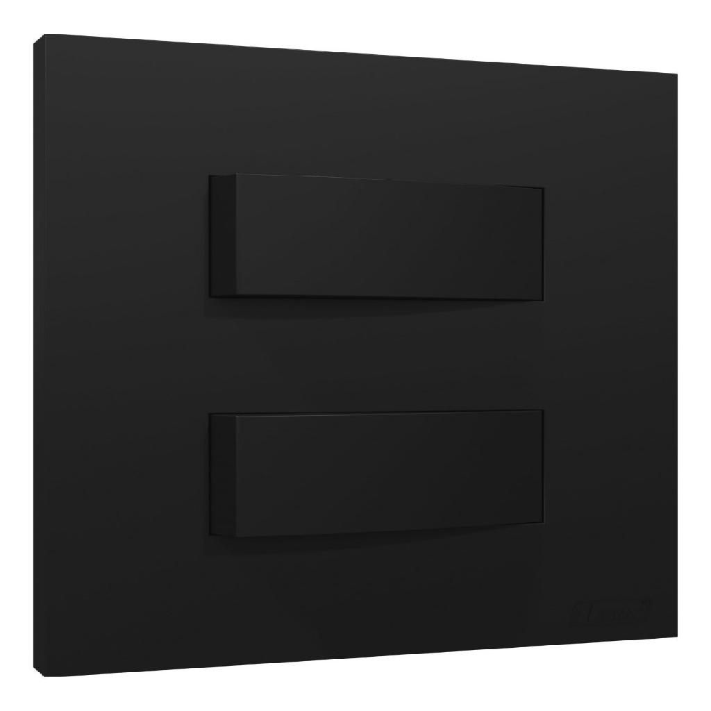 Interruptor Duplo 10a 4x2 Recta Preto Fosco Com Placa Horizontal Satin ...