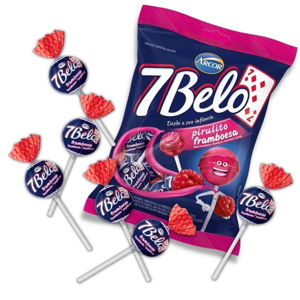 Pirulito 7Belo Framboesa Arcor 500g | Shopee Brasil