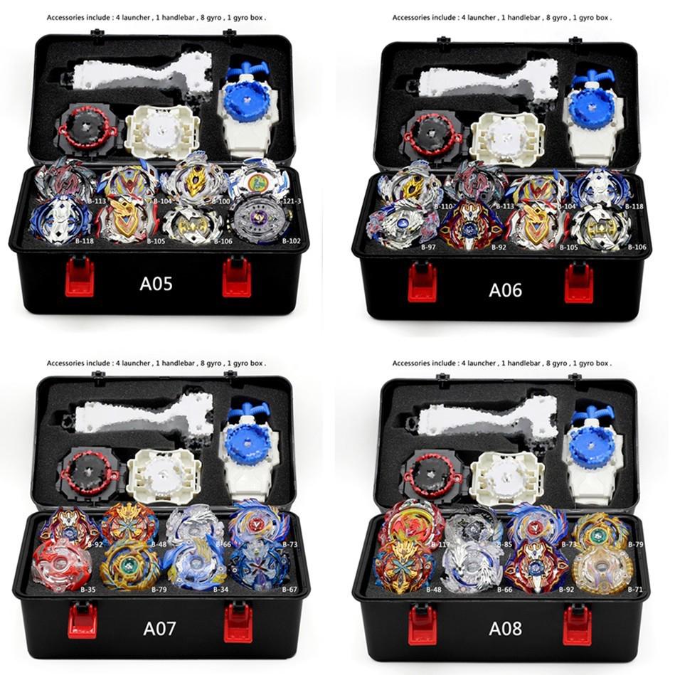 Novo Conjunto 8 pcs Beyblade Burst Toupie Beyblades Metal Fusion Black ...