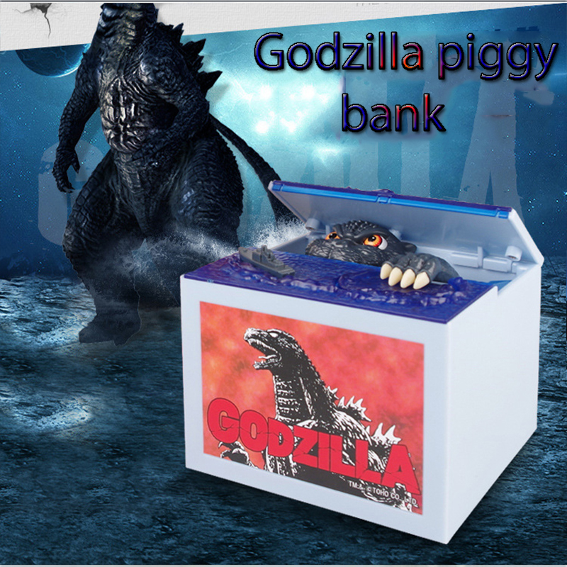 Godzilla Movie Musical Monster Moving Electronic Coin Money Piggy Bank ...
