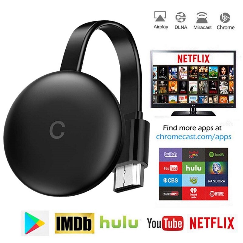 Para Youtube Netflix Chromecast Dongle 2.4g Hdmi Tela Wi @ - @ Fi ...
