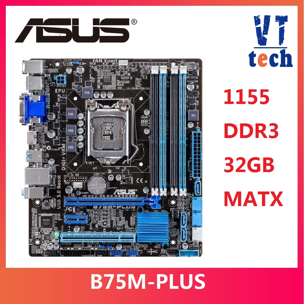Asus B75M-PLUS Desktop Motherboard B75 h61 b75m Socket LGA 1155 i3 i5 ...