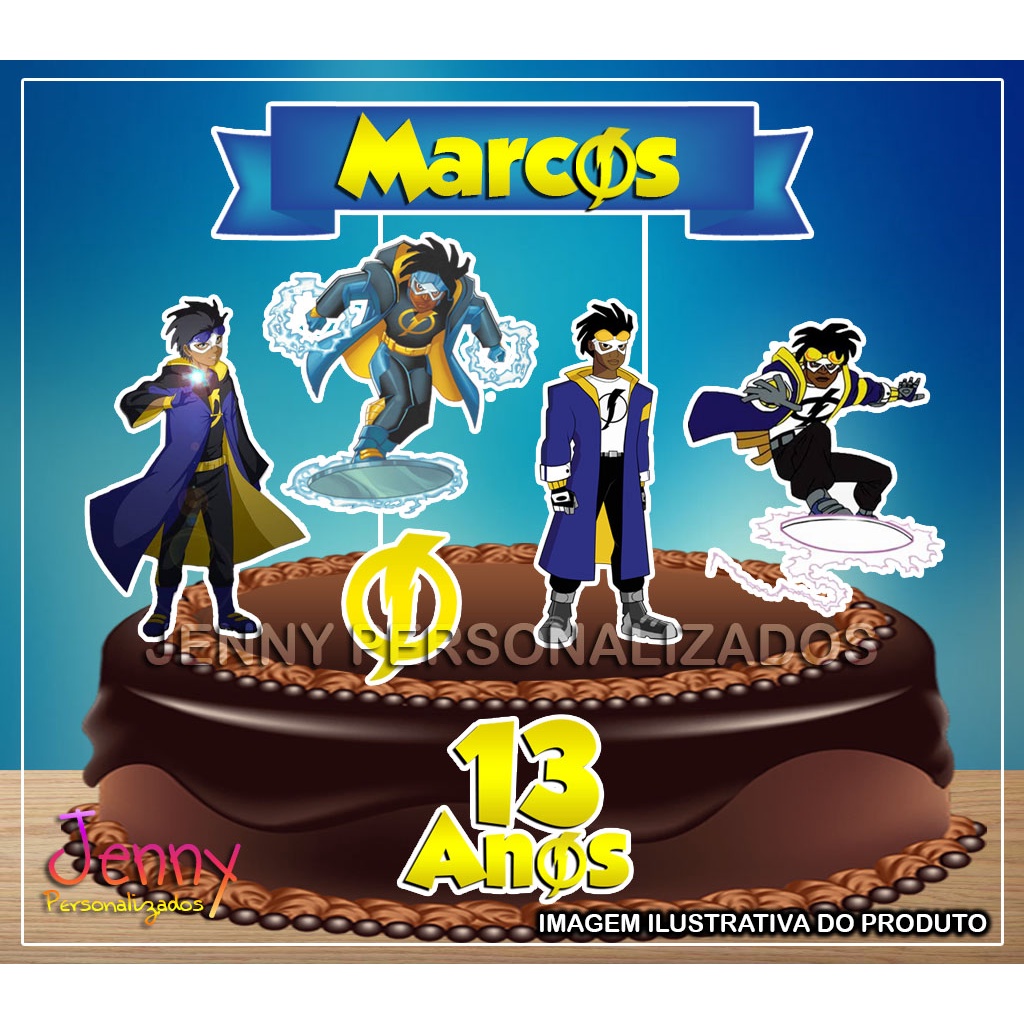 Topo Topper de Bolo Personalizado Super Choque | Shopee Brasil