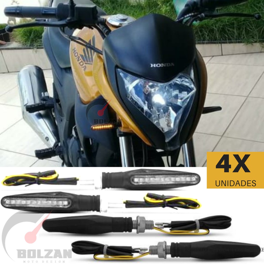 4 Setas Led Esportivo Seta Moto Honda Cb 300/300r Xre 300 2 pares ...