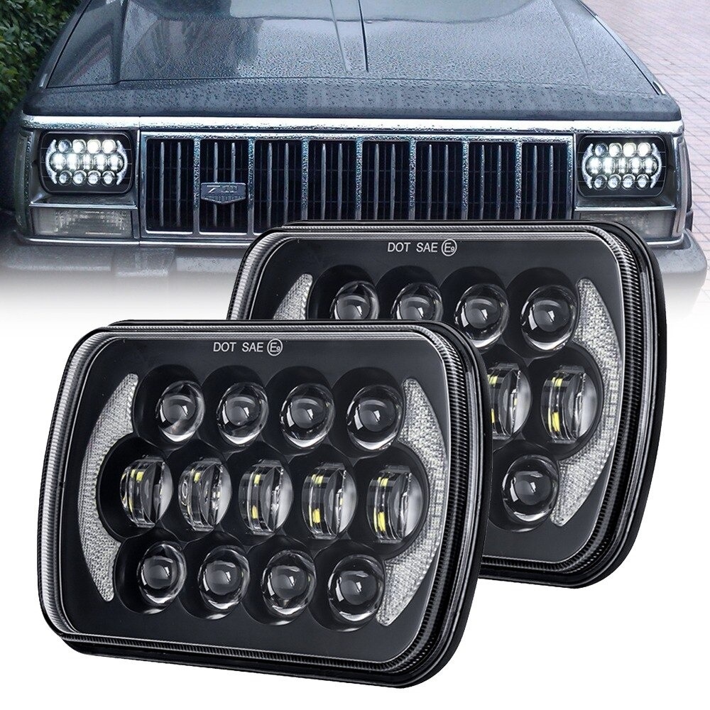 Farol Led 5x7 Troller Rf Wrangler Gmc 3500 Drl Cherokee Bandeirante ...