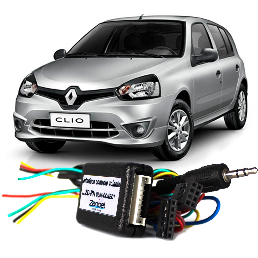 Interface Comando de Volante Controle Renault Clio 00/16 Connect V3.0 ...