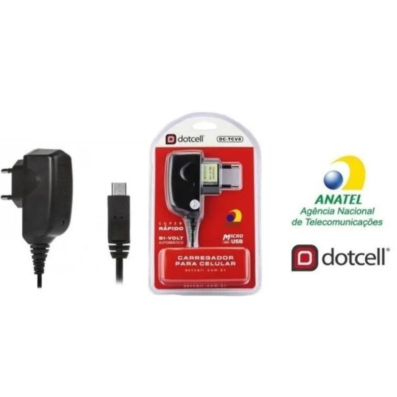 Carregador Original Micro Usb V8 A1 Dotcell Homologado Anatel | Shopee ...