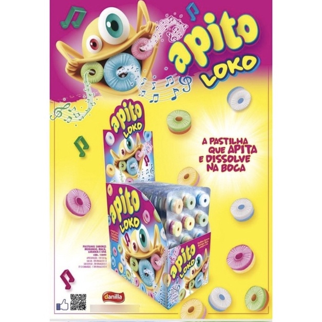 Pastilha Apito Loko Cartela C/ 15g Danilla Foods | Shopee Brasil