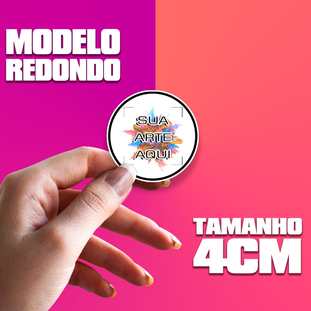 100 Adesivos Personalizados Redondo 4cm com recorte - Personalizados com sua arte | Shopee Brasil