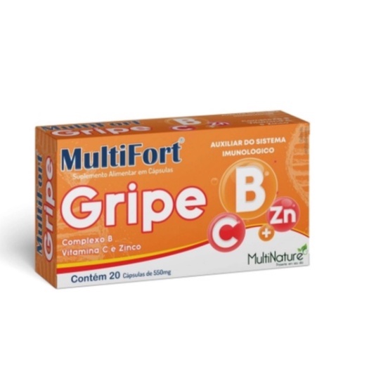 Multifort Gripe Complexo B Vit C e Zinco - Multinature 20 caps 550mg ...