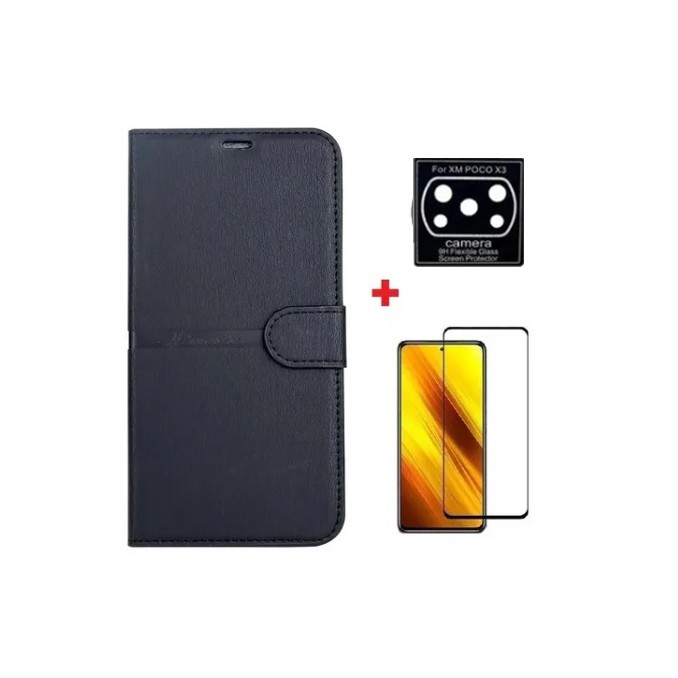 Kit Capa Carteira Película Vidro 3d 9d Pelicula Camera Compativel