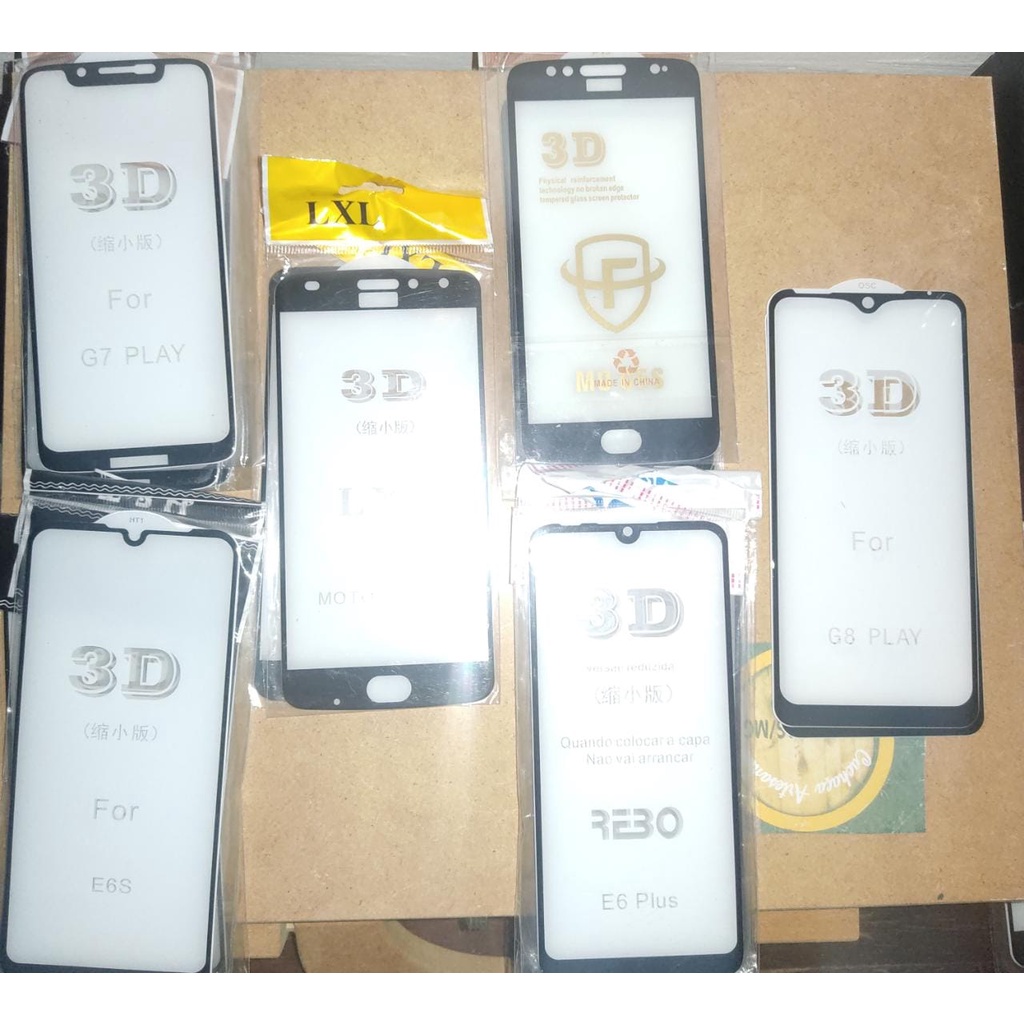 Película de vidro 3D Motorola Moto Z2 play\ MO G5S\ G7 play\ G8 play\ E6S\ E6 plus - Escorrega o ...