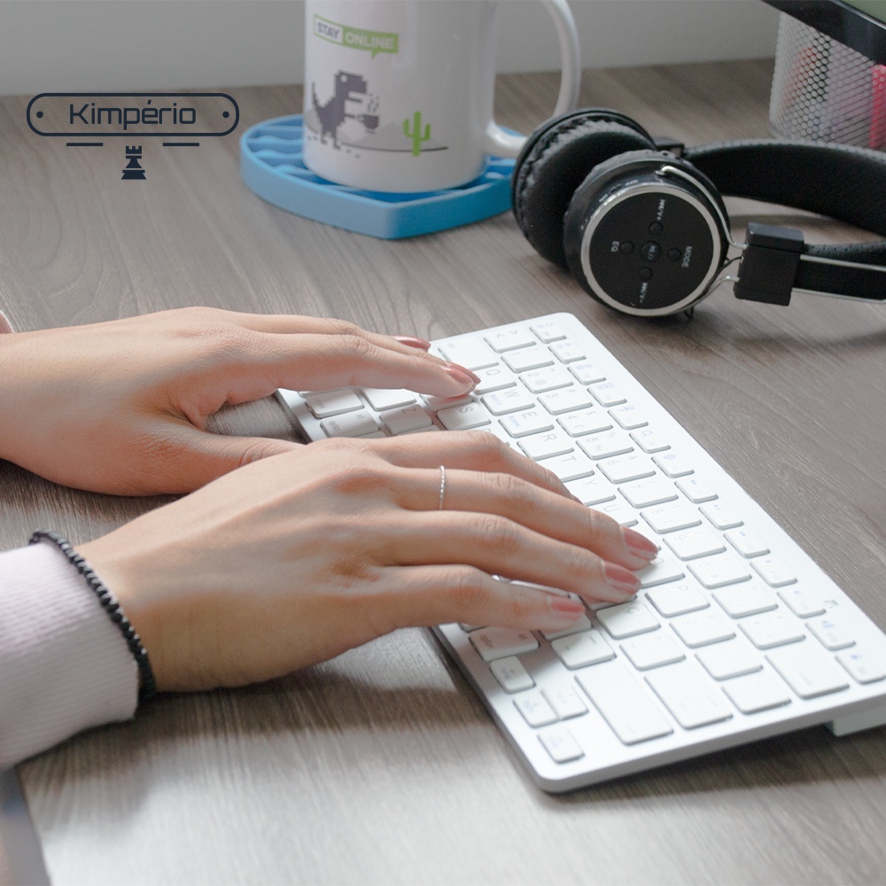 Teclado Bluetooth Sem Fio Portátil Wireless ABNT2 - PC TABLET | Shopee ...