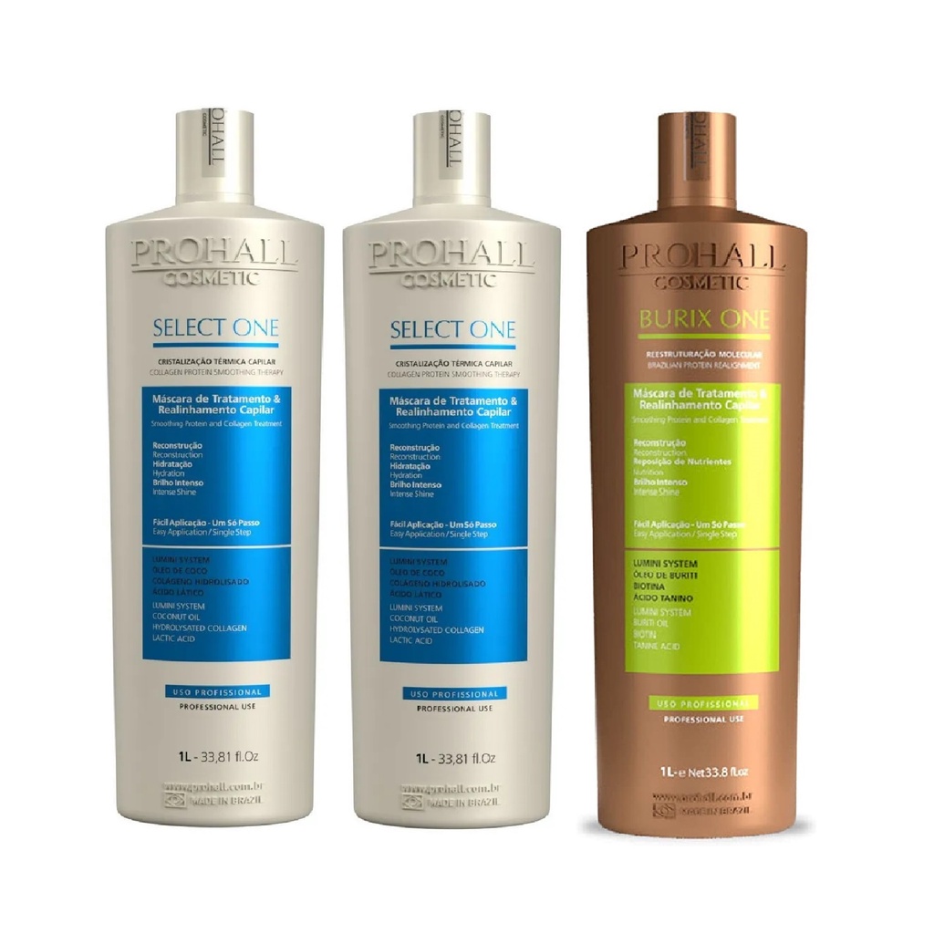 Escova Progressiva Sem Formol Select One 1l mais Kit 3 progressivas ...