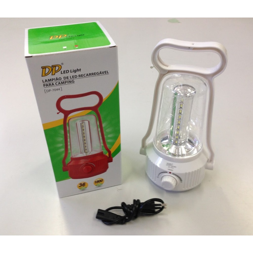 Lampião De Led Dp-7044C Luminária Recarregável 36 Leds Bi-volt | Shopee Brasil