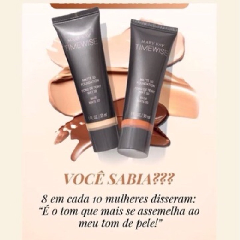 Base Líquida Time Wise 3D Mary Kay Acabamento Matte (Escolha a sua ...