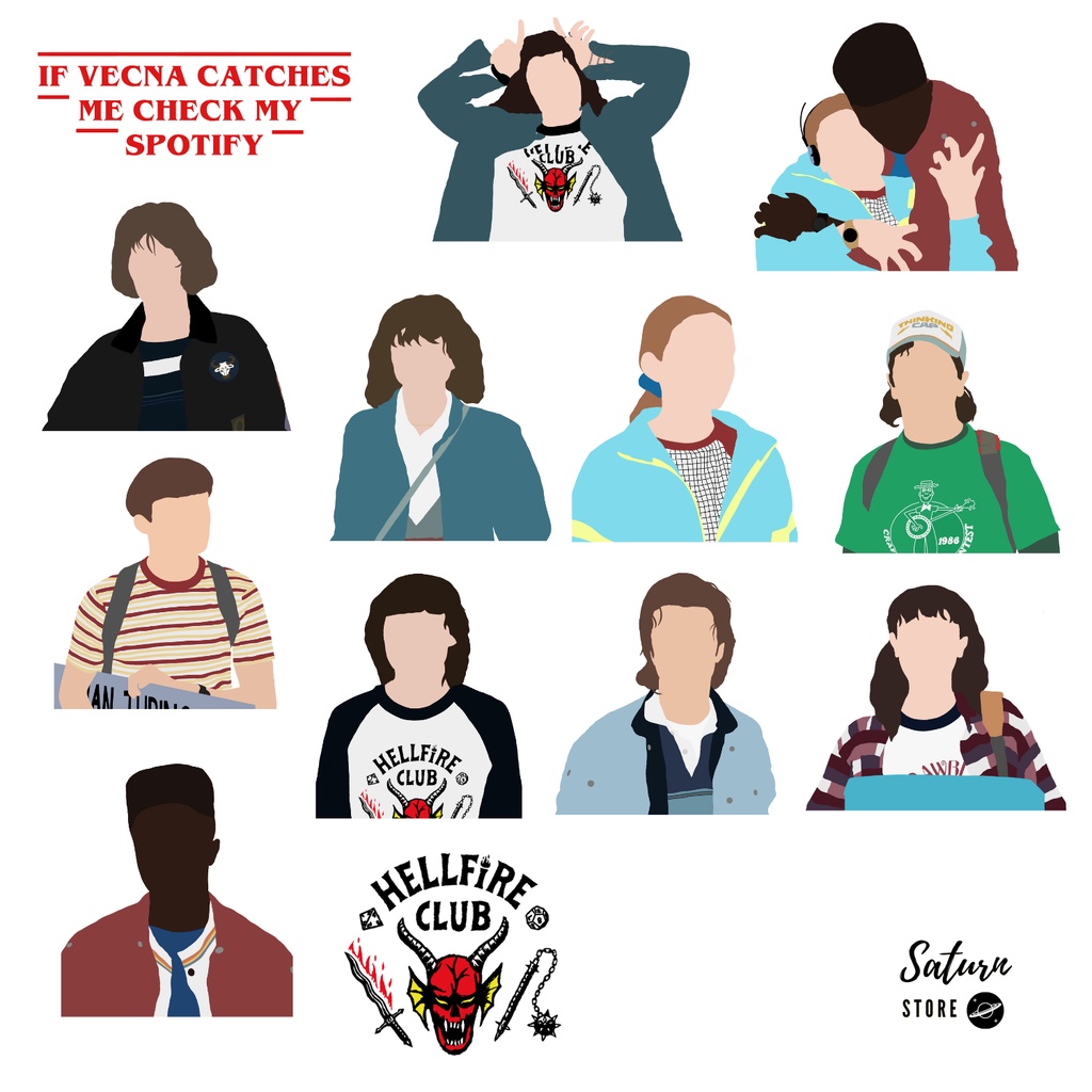 Kit de stickers Stranger Things 4 | Shopee Brasil