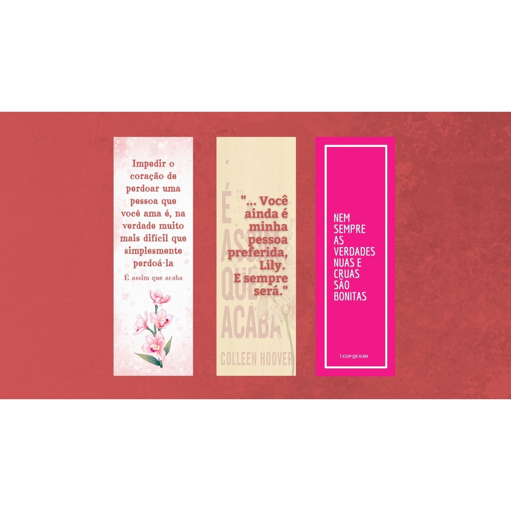 Marcador de Páginas É assim que acaba Colleen Hoover com ou sem tassel ...