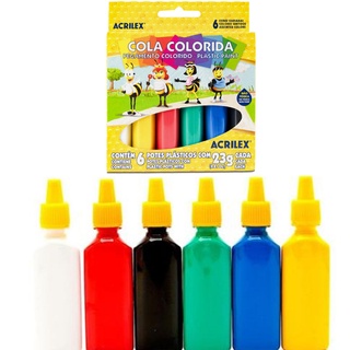 Cola Colorida 23g - Acrilex - 06 Cores - Material Escolar/Papelaria ...