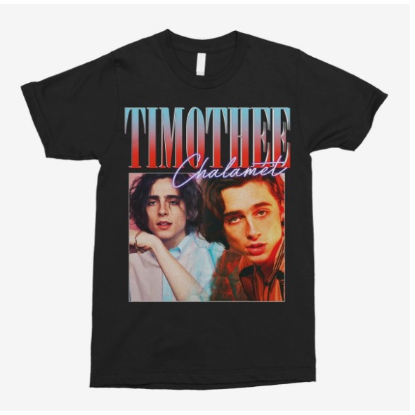 Camiseta Básica Unissex Algodão Timothee Chalamet Vintage Name Tumblr ...