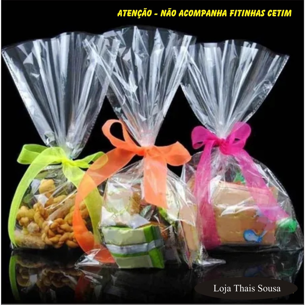 100 Saquinho Saco Plastico 22 x 15 cm para Lembrancinha Festa ...