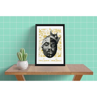 Quadro Poster Decorativo Tupac e Biggie Rap Hip Hop Moldura e Acetato ...