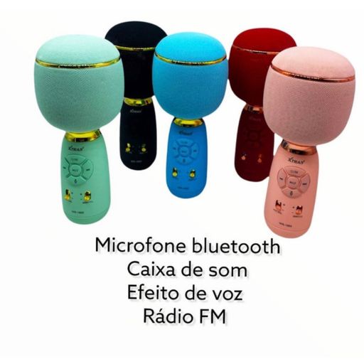 Microfone Karaokê Xtran - Bluetooth Caixa de Som FM USB - Todas as ...