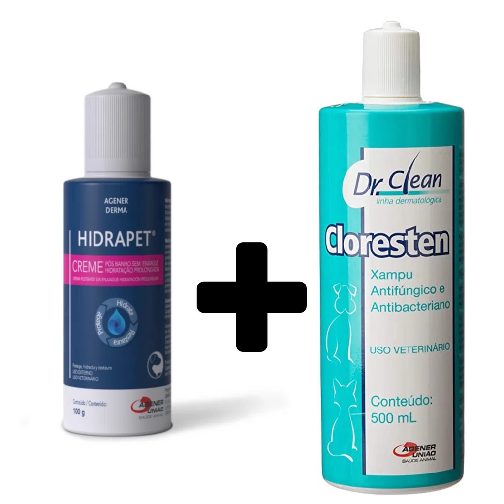 Kit Shampoo Cloresten 500ml + Creme Hidratante Hidrapet 100ml | Shopee ...