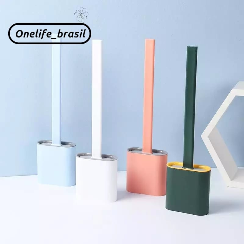 Escova Sanitária Lavatina Quadrada Silicone Limpar Vaso Privada Com ...